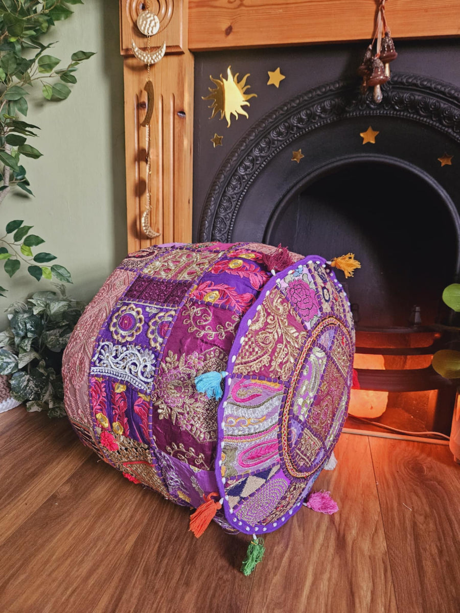 Purple Indian Pouffe – Karma Ripon
